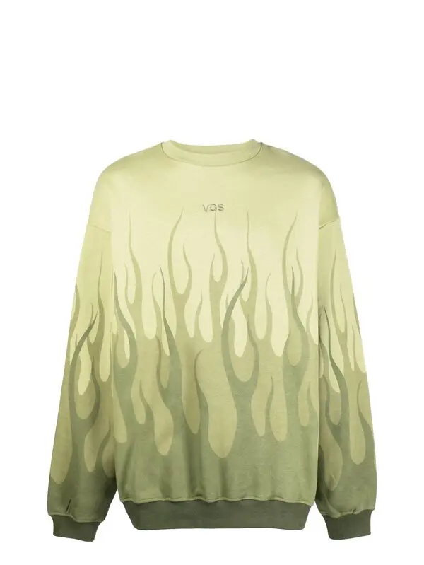 VISION OF SUPER Flame-printed Sweatshirt - Green