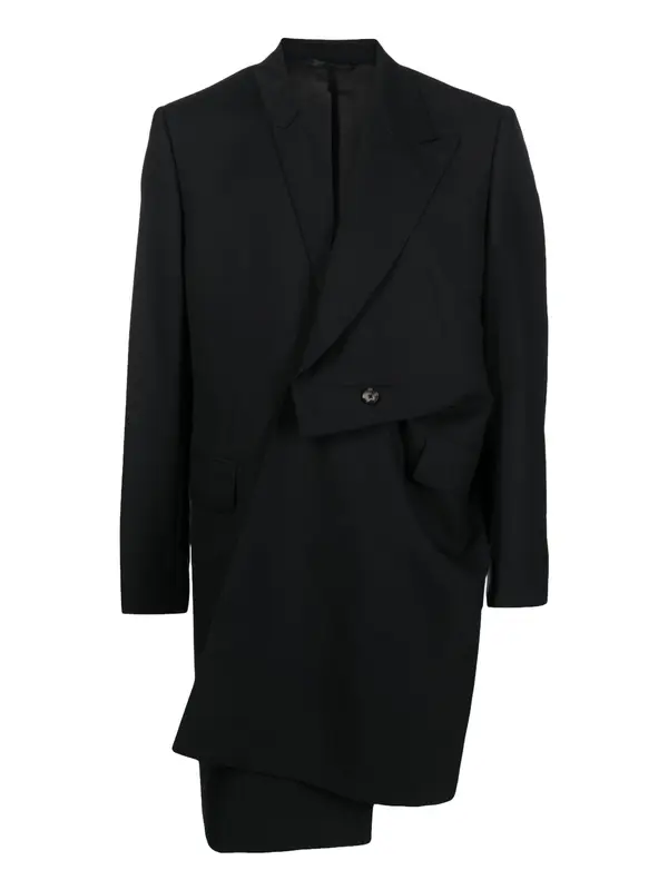 MARINA YEE Luke Asymmetric Coat - Black