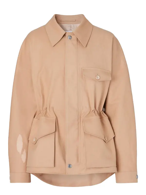 Burberry Gabardine Cotton Jacket - Neutrals