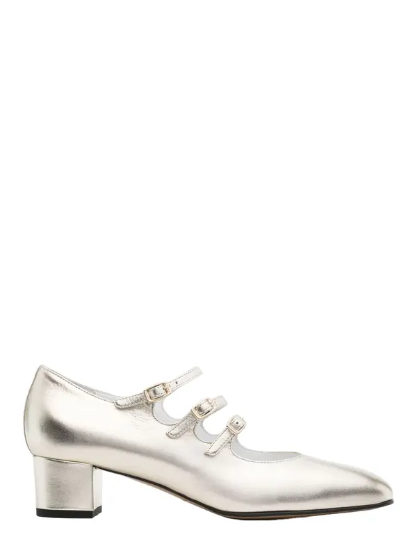 CAREL Kina 45mm Metallic Mary Jane Pumps - Gold