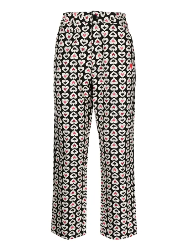 CLOT Graphic-print Straight-leg Trousers - Black