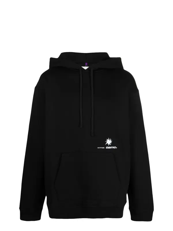 OAMC Logo-print Drawstring Hoodie - Black