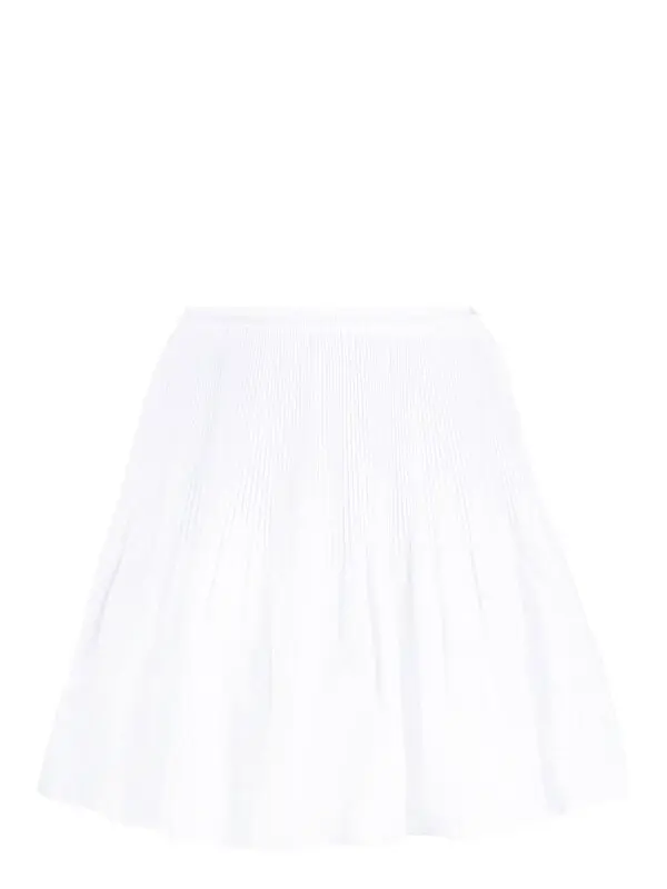Red Valentino Pleated Taffeta Mini Skirt - White