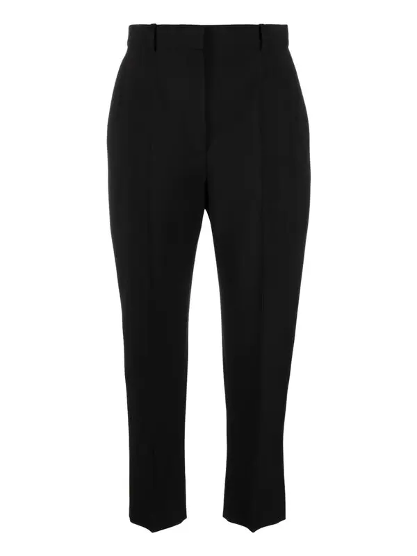 Alexander McQueen Cropped Straight-leg Trousers - Black