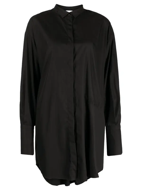 Patou Embroidered Shirt Dress - Black
