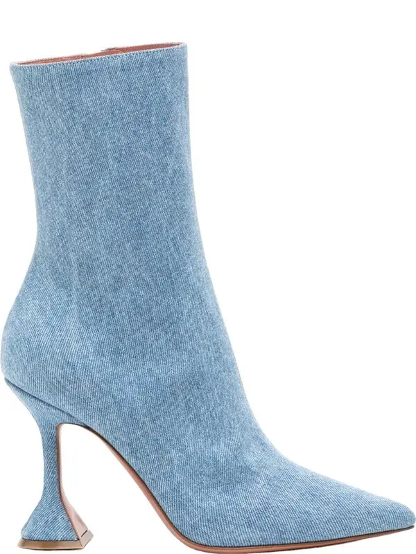 Amina Muaddi Giorgia 100mm Ankle Boots - Blue