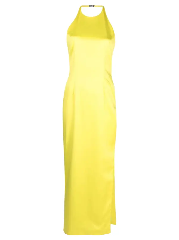 Gcds Halterneck Long Dress - Yellow