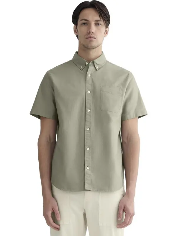 Everlane Organic Short Sleeve Oxford Shirt - Sage Green