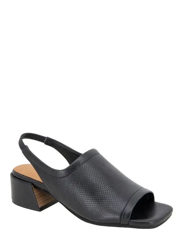 Gentle Souls By Kenneth Cole Penny Leather Slingback Sandal - Black Perf