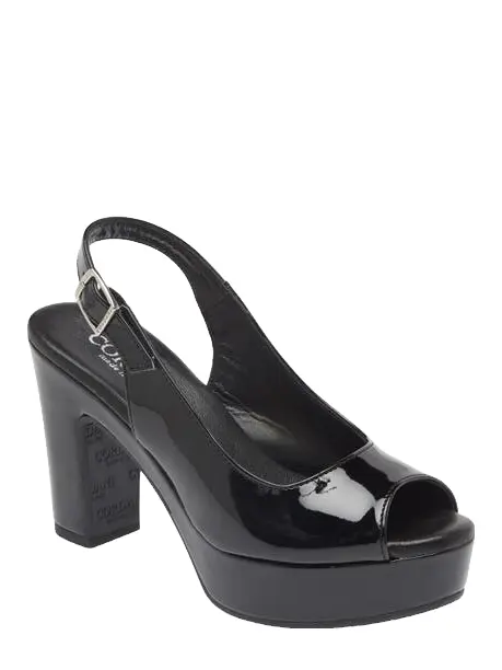 Cordani Tyler Peep Toe Slingback Pump - Vernice Nero