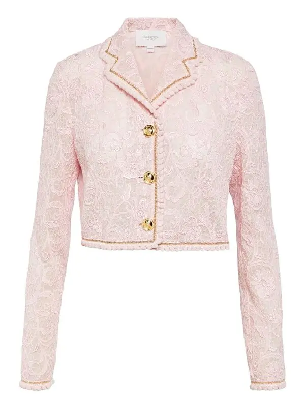 Giambattista Valli Cropped Lace Jacket - Pink