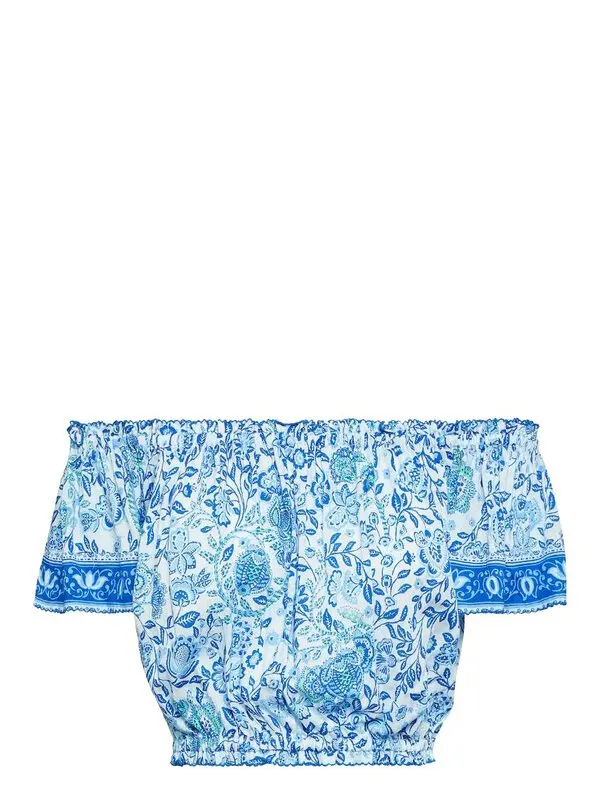 Poupette St Barth Camila Printed Top - Blue