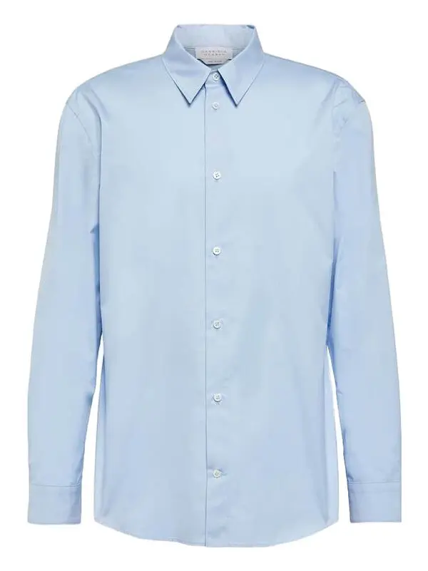 Gabriela Hearst Quevedo Cotton Poplin Shirt - Blue
