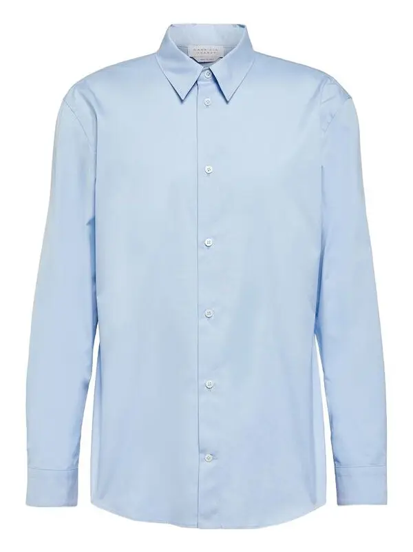 Gabriela Hearst Quevedo Cotton Poplin Shirt - Blue
