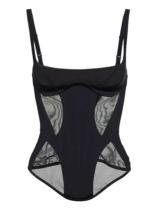 MUGLER Bonded Illusion Bustier - Black