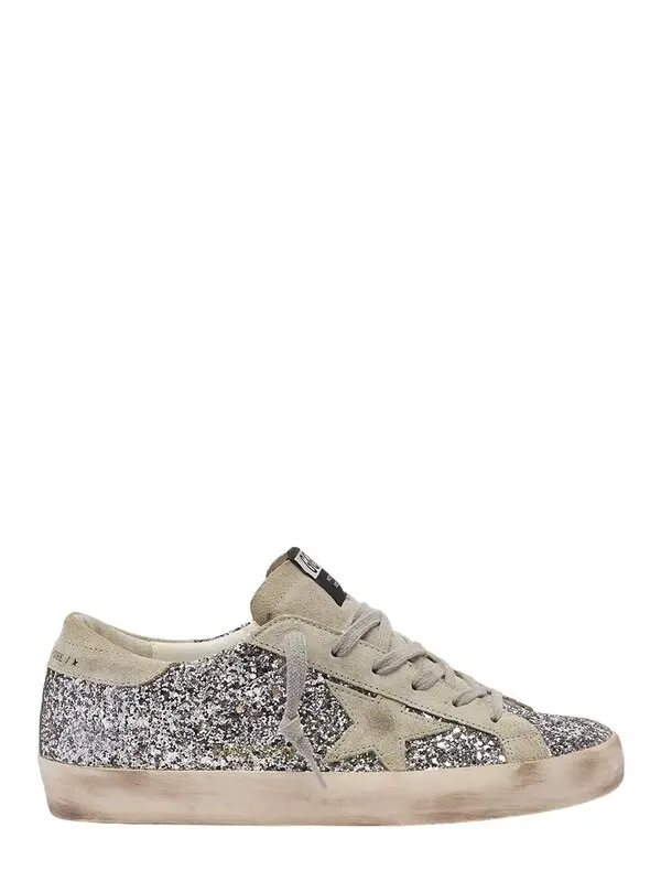 Golden Goose Superstar Suede Glitter Low-top Sneakers - Gray
