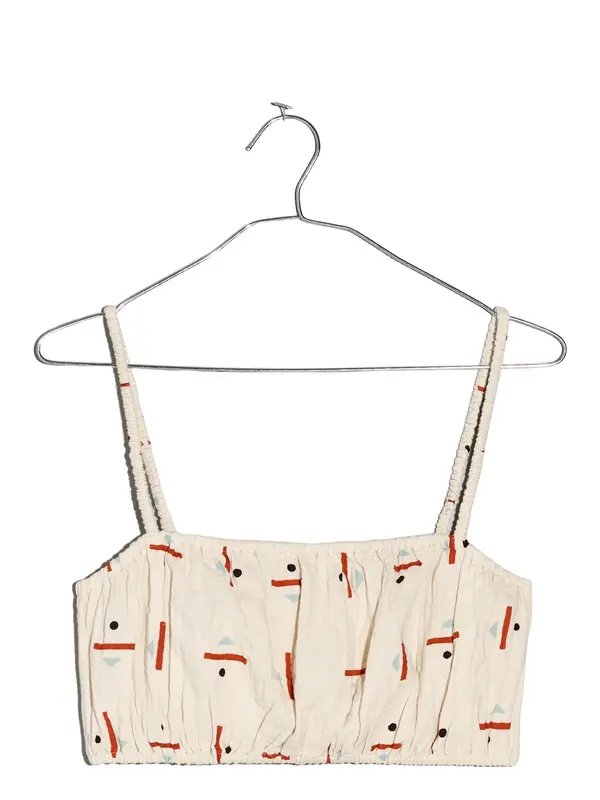 Madewell X Caroline Z Hurley Cover-up Bubble Crop Top In Tridot - Vintage Linen