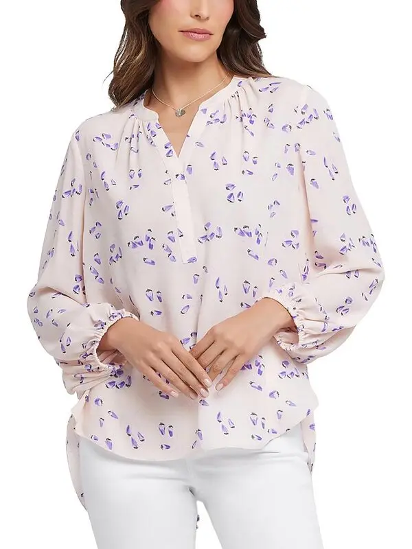 NYDJ Puff Sleeve Popover Shirt - Serra De Mar