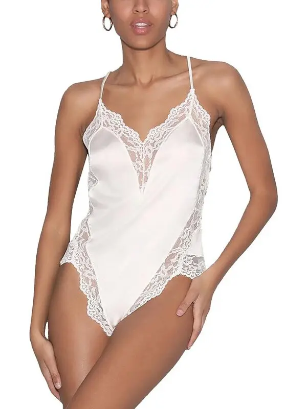 Fleur Du Mal Venus Lace Trim Teddy - Ivory