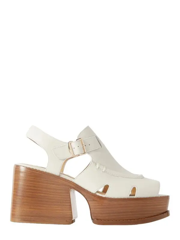 Gabriela Hearst Laric Leather Platform Sandals - Neutrals