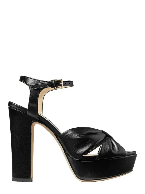 JIMMY CHOO Heloise 120 Leather Sandals - Black