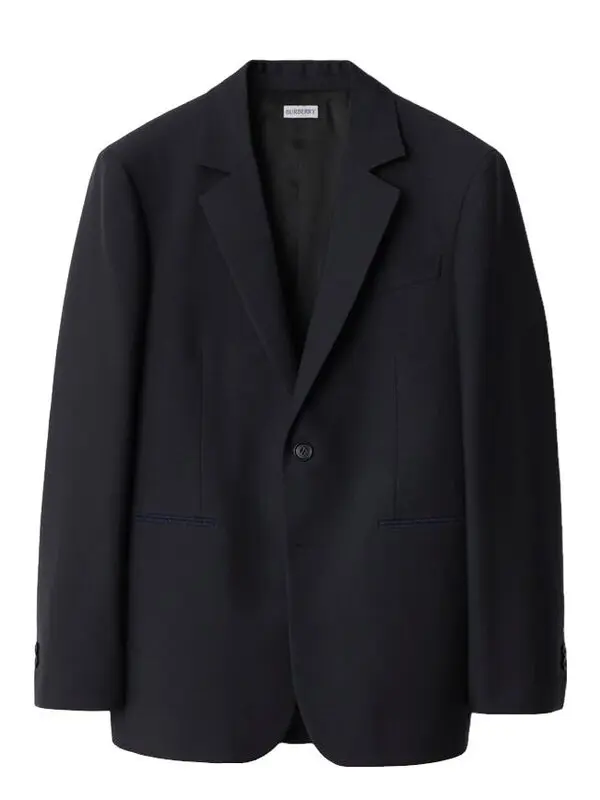 Burberry Wool Tailored Jacket - Navy