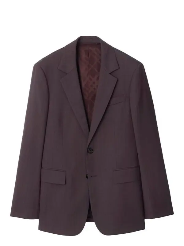 Burberry Wool Tailored Jacket - Wine Red Melange