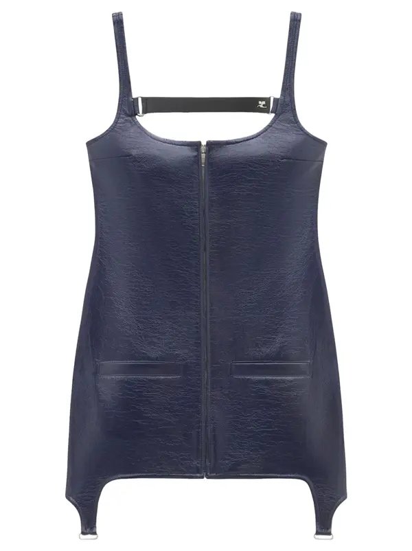 COURREGES Cut-out Zip-up Dress - Blue