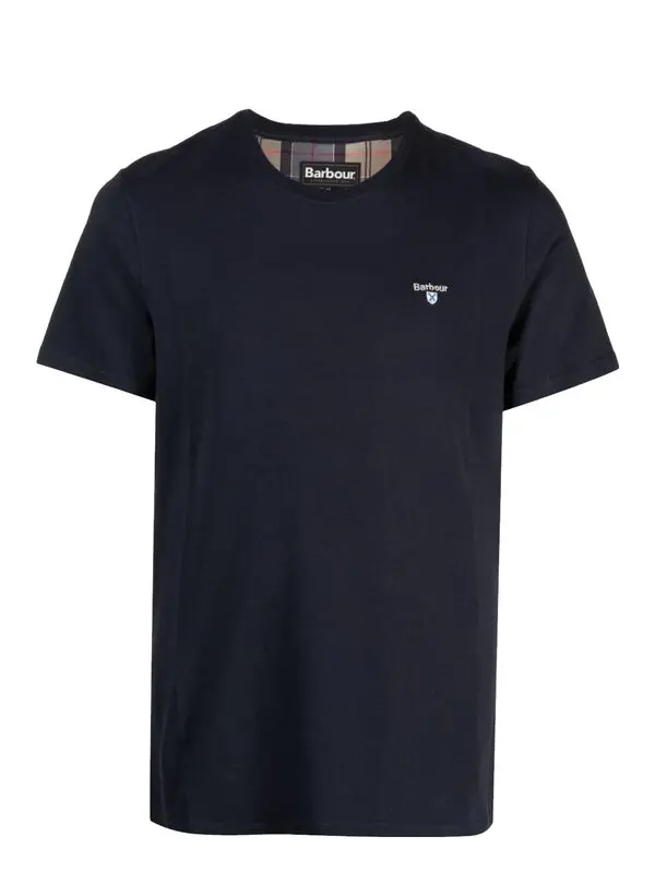 Barbour Embroidered-logo Cotton T-shirt - Blue