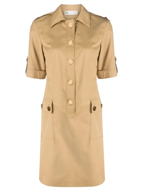 Tory Burch Camp Mini Shirt Dress - Neutrals