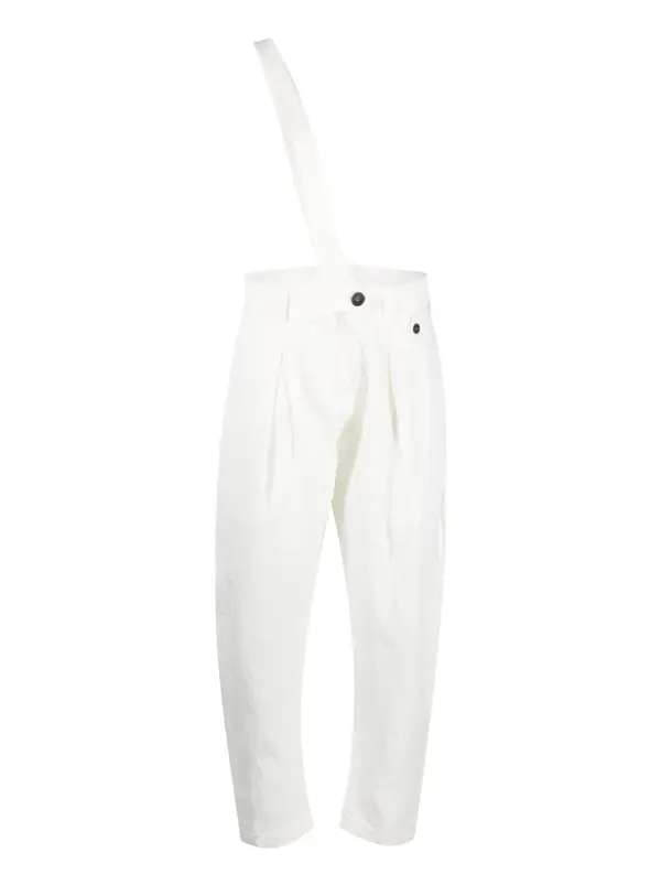 Isabel Benenato High-waisted Linen Trousers - White
