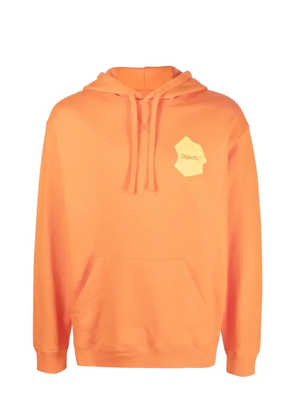 OBJECTS IV LIFE Logo-print Long-sleeve Hoodie - Orange