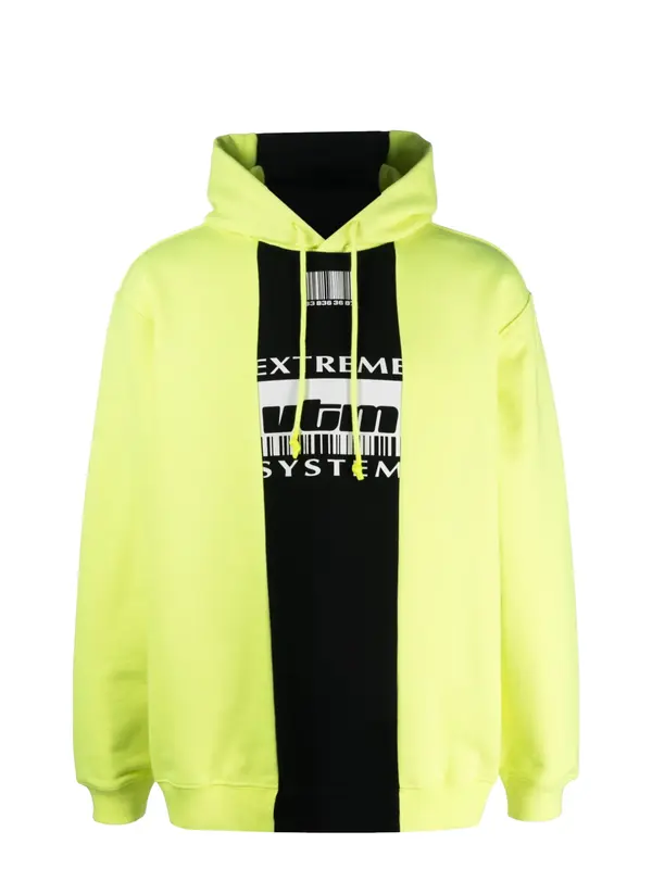 VTMNTS Logo-print Cotton Hoodie - Yellow