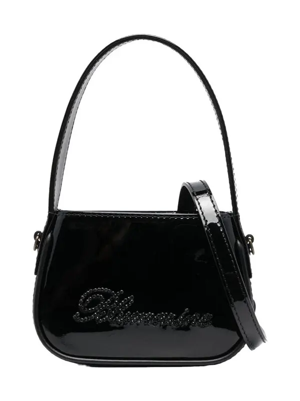 Blumarine Crystal-embellished Logo Mini Bag - Black