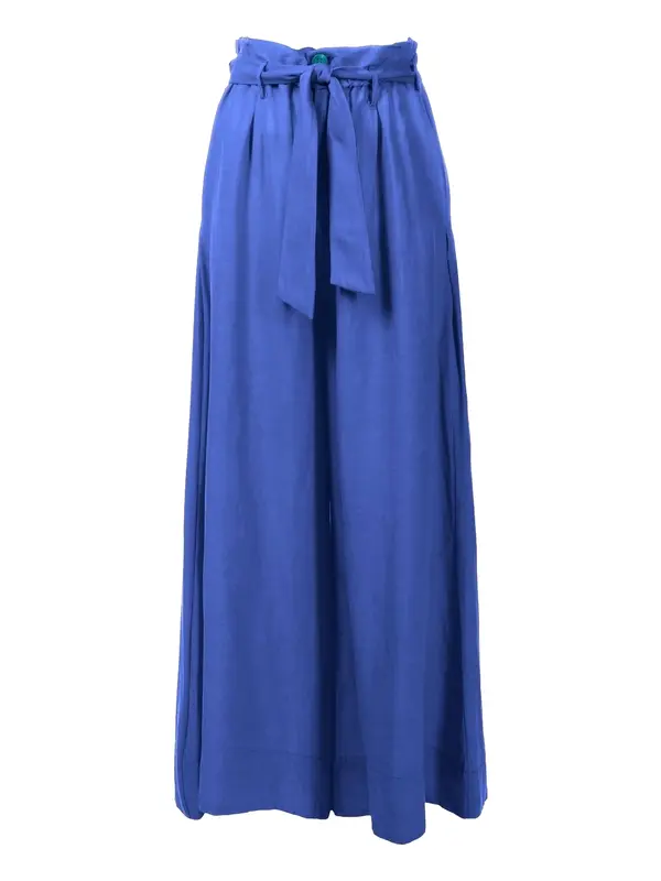 AMIR SLAMA Paperbag-waist Palazzo Trousers - Blue