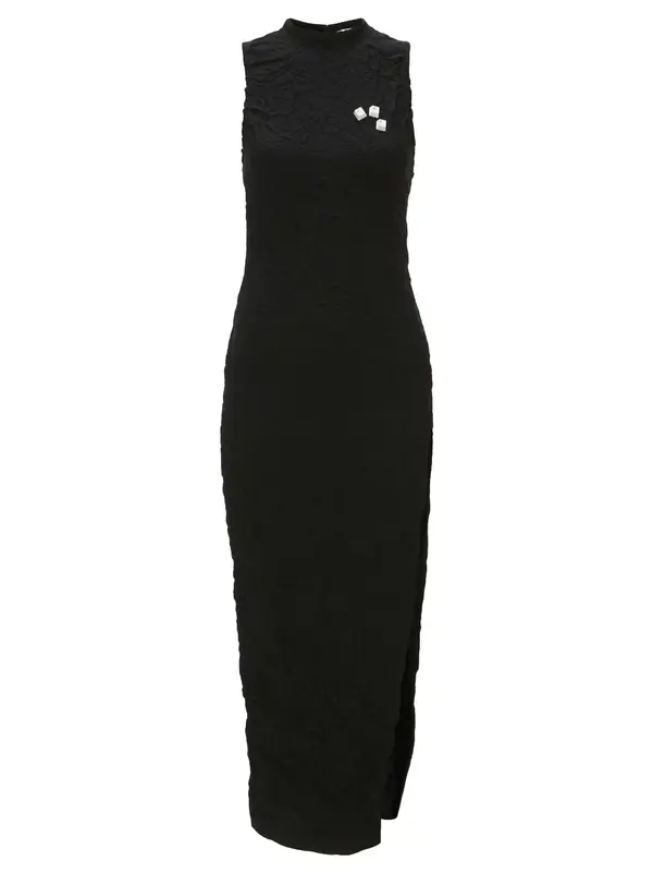 JW Anderson Keyboard Crinkled-finish Dress - Black