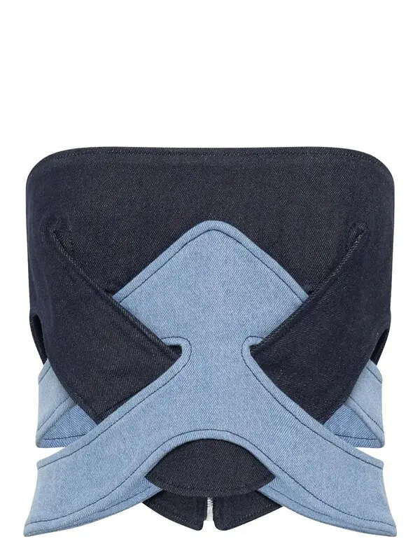 DION LEE Darted Denim Corset - Blue