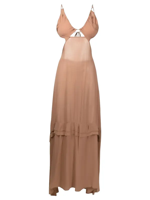AMIR SLAMA Cut-out Maxi Dress - Brown