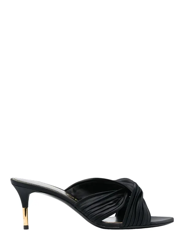 TOM FORD 75mm Knot-detail Pleated Sandals - Black