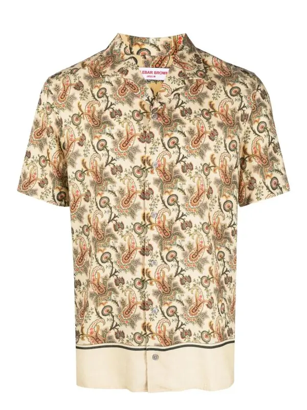 Orlebar Brown Hibbert Paisley Short-sleeve Shirt - Yellow