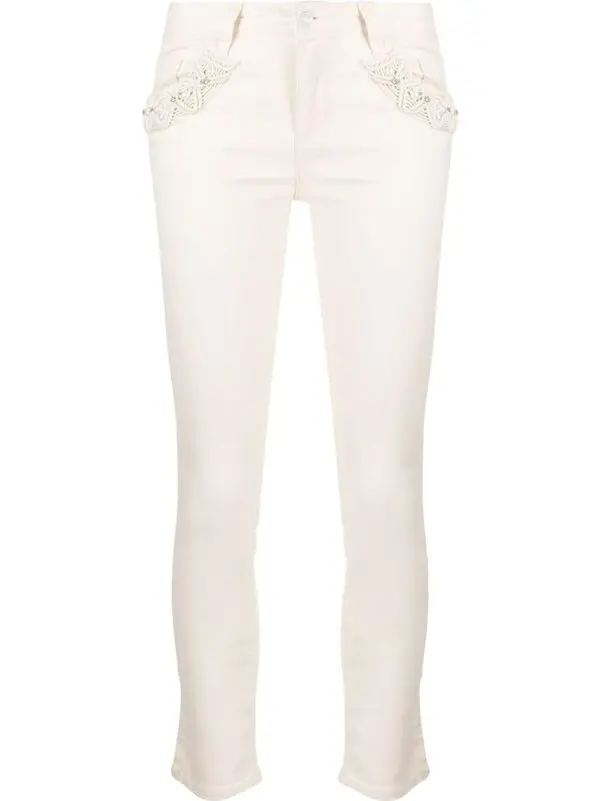 Liu Jo Bottom Up Embellished Skinny Jeans - Neutrals
