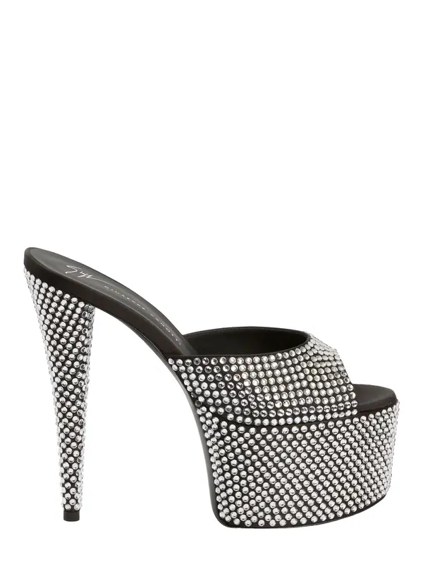 GIUSEPPE ZANOTTI 150mm Aida Crystal-embellished Platform Sandals - Black