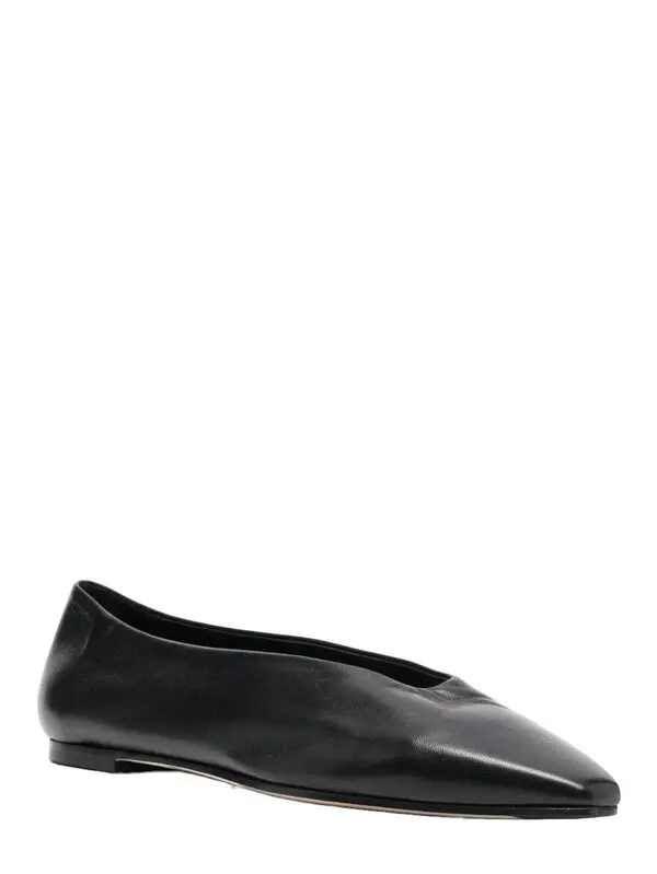 AeydĒ Betty Leather Ballerinas - Black