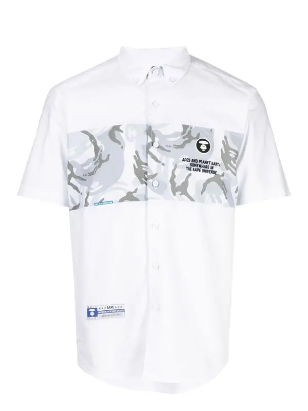 AAPE BY *A BATHING APE® Logo-patch Cotton Shirt - White