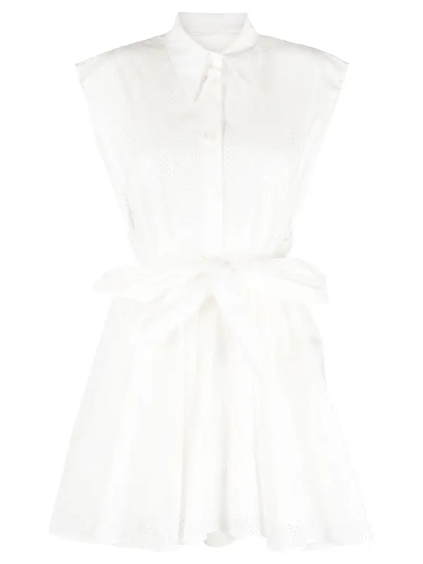 Philosophy Di Lorenzo Serafini Button-up Cotton Minidress - White
