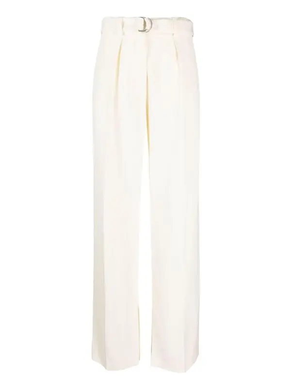 JIL SANDER Belted Wide-leg Trousers - Neutrals