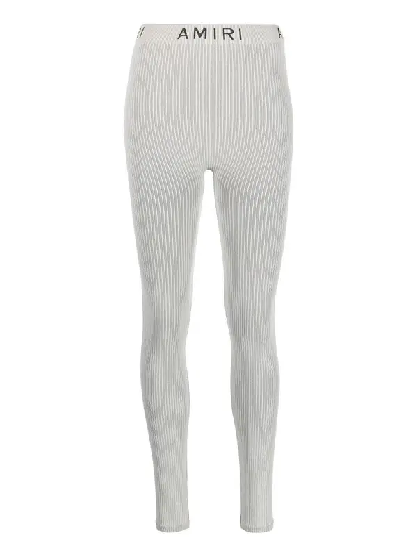 Amiri Seamless Fine-ribbed Leggings - Neutrals