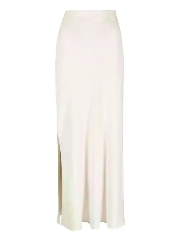 Brunello Cucinelli Satin Midi Skirt - C579 Milk