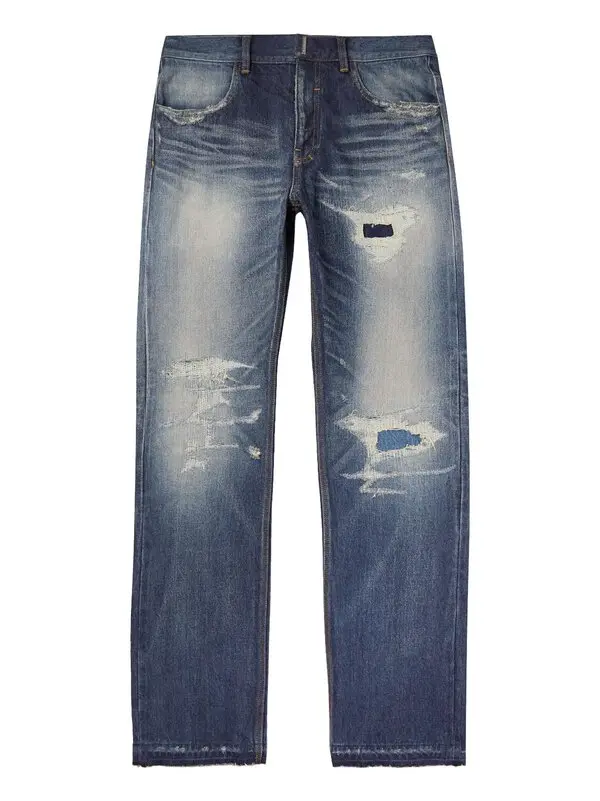 Givenchy Straight-leg Distressed Jeans - Blue