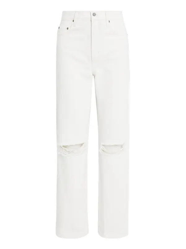 Nobody Denim Love Distressed Straight-leg Jeans - Off-white